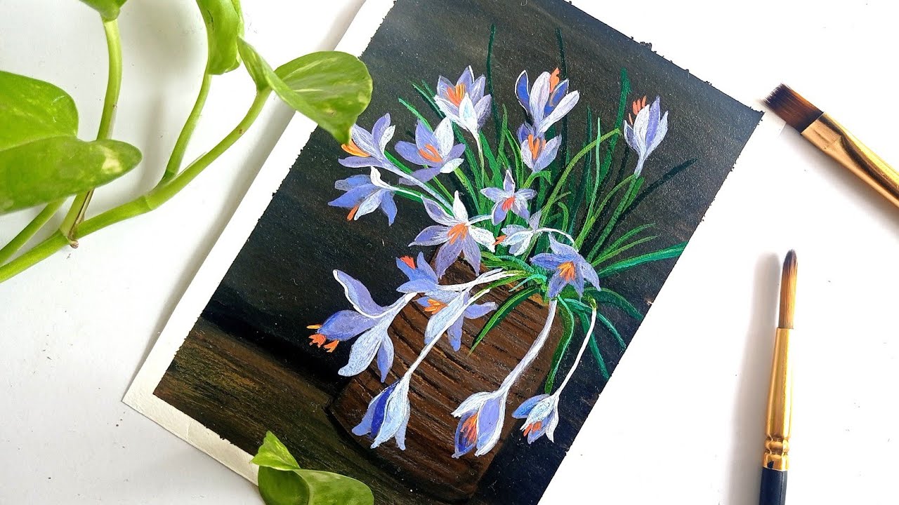 STUNNING LILIES ! EASY Lily flower Acrylic painting tutorial for ...