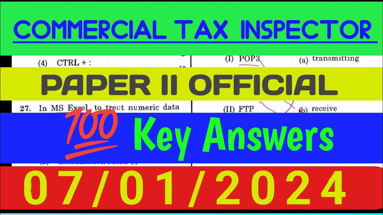 CTI OFFICIAL KEY ANSWERS FOR PAPER II CONDUCTED BY KPSC ON 21 JAN 2024 ...