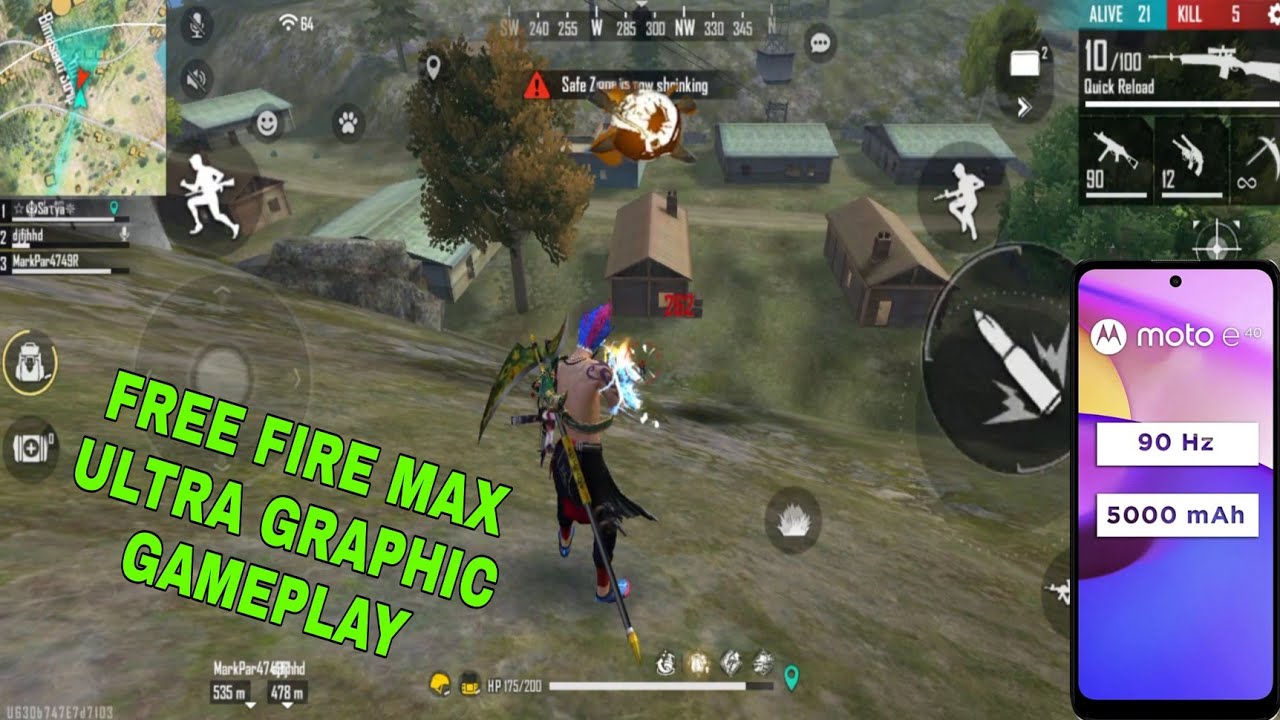 Free fire max ultra graphic gameplay in Motorola e40 smartphone - YouTube