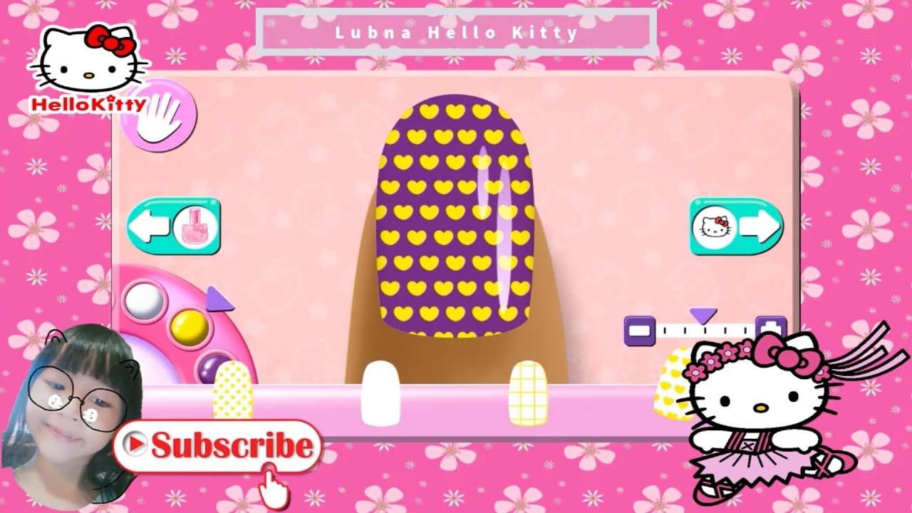 SALON KUKU HELLO KITTY FREESTYLE UNGU DENGAN LOVE KUNING - YouTube