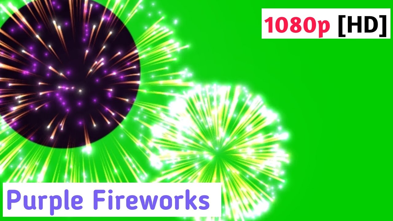 PURPLE FIREWORKS Green Screen for Overlay effects - YouTube
