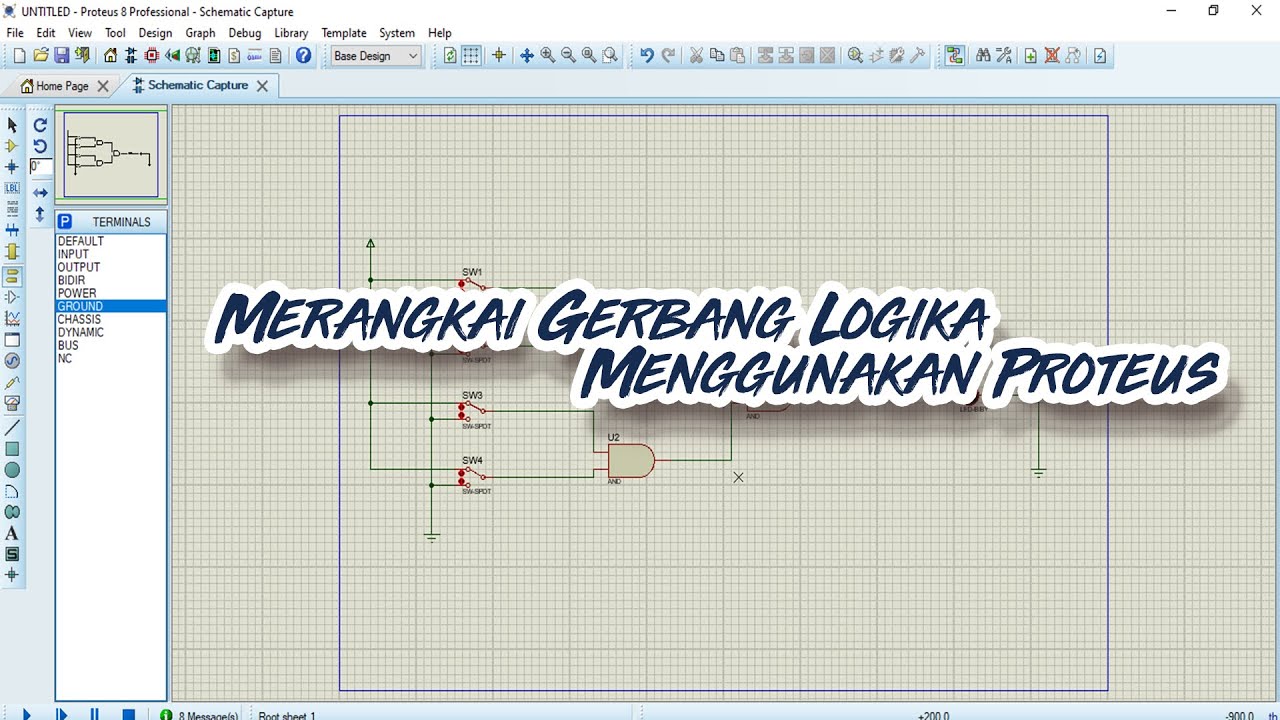 Membuat Rangkaian Logika AND 4-input Menggunakan PROTEUS - YouTube