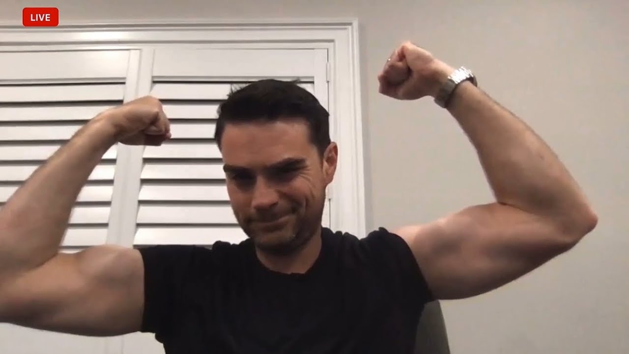 Ben Shapiro does the Chad meme while flexing his muscles - YouTube