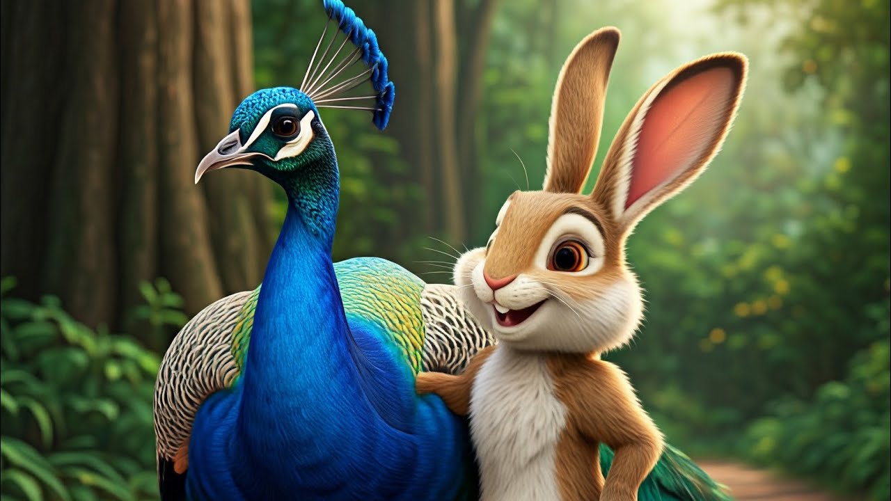 The peacock and the rabbit : A true friendship tale| Kids story | Bed ...