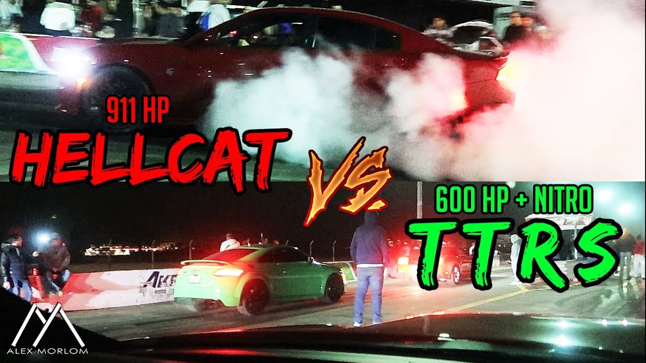 TTRS 600 HP + nitro vs HELLCAT 911 HP - YouTube