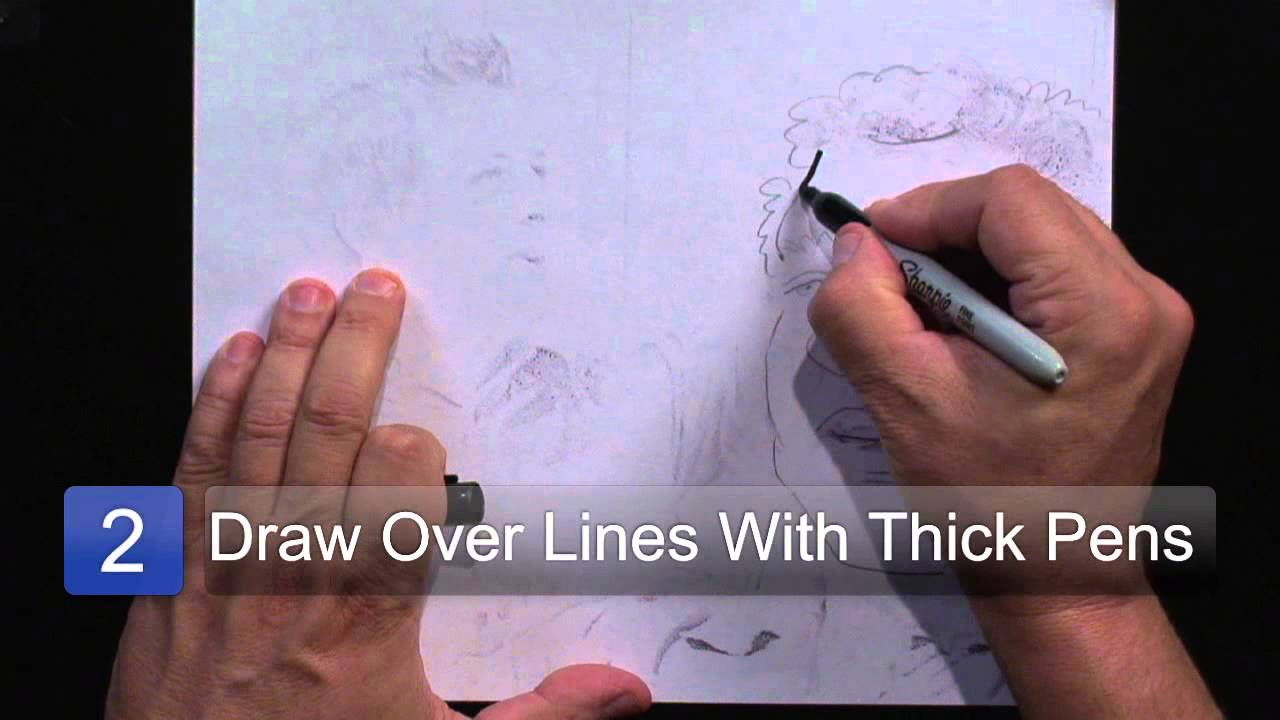 How to Trace Pictures for a Caricature Portrait : Cartooning - YouTube
