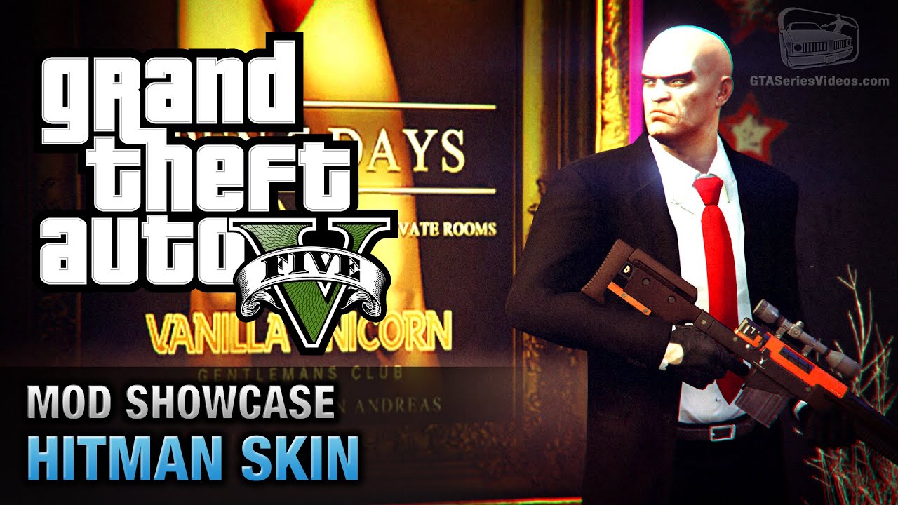 GTA 5 PC - Hitman Skin [Mod Showcase] - YouTube