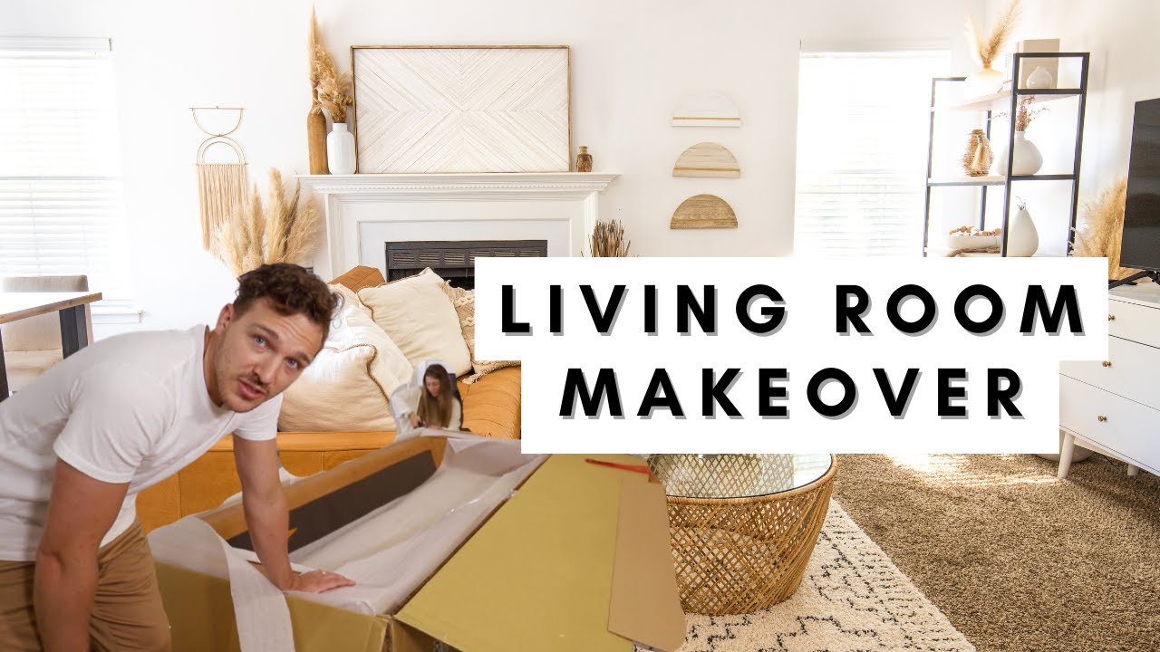 EXTREME LIVING ROOM MAKEOVER + Modern Home Decor Unboxing PART 1 | Stay ...