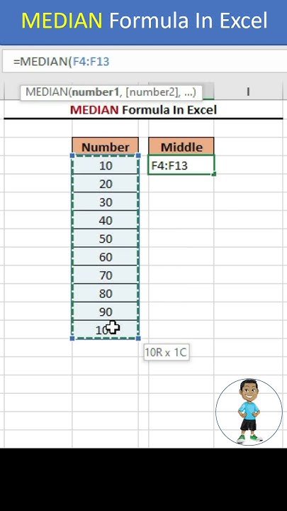 MEDIAN Formula in Excel #excel #exceltips #exceltutorial #msexcel #microsoftexcel #developer # ...