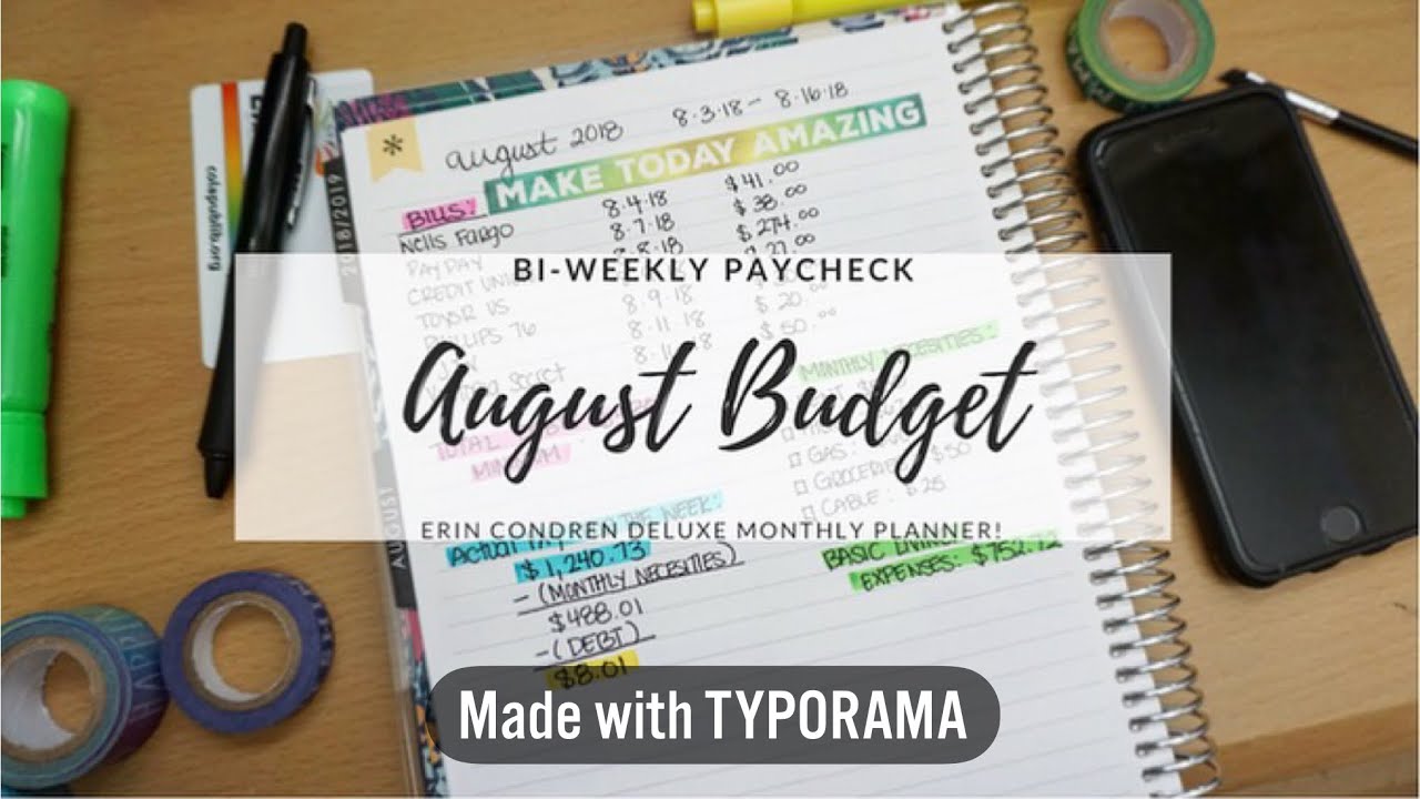 August Budget | Bi-Weekly Paycheck - YouTube