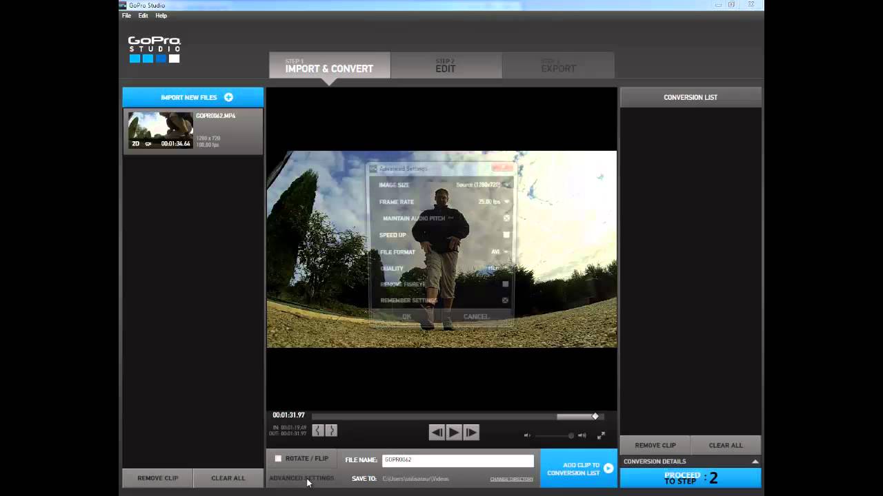Gopro Studio 2.0 tutorial francais convertir une video voix off - YouTube