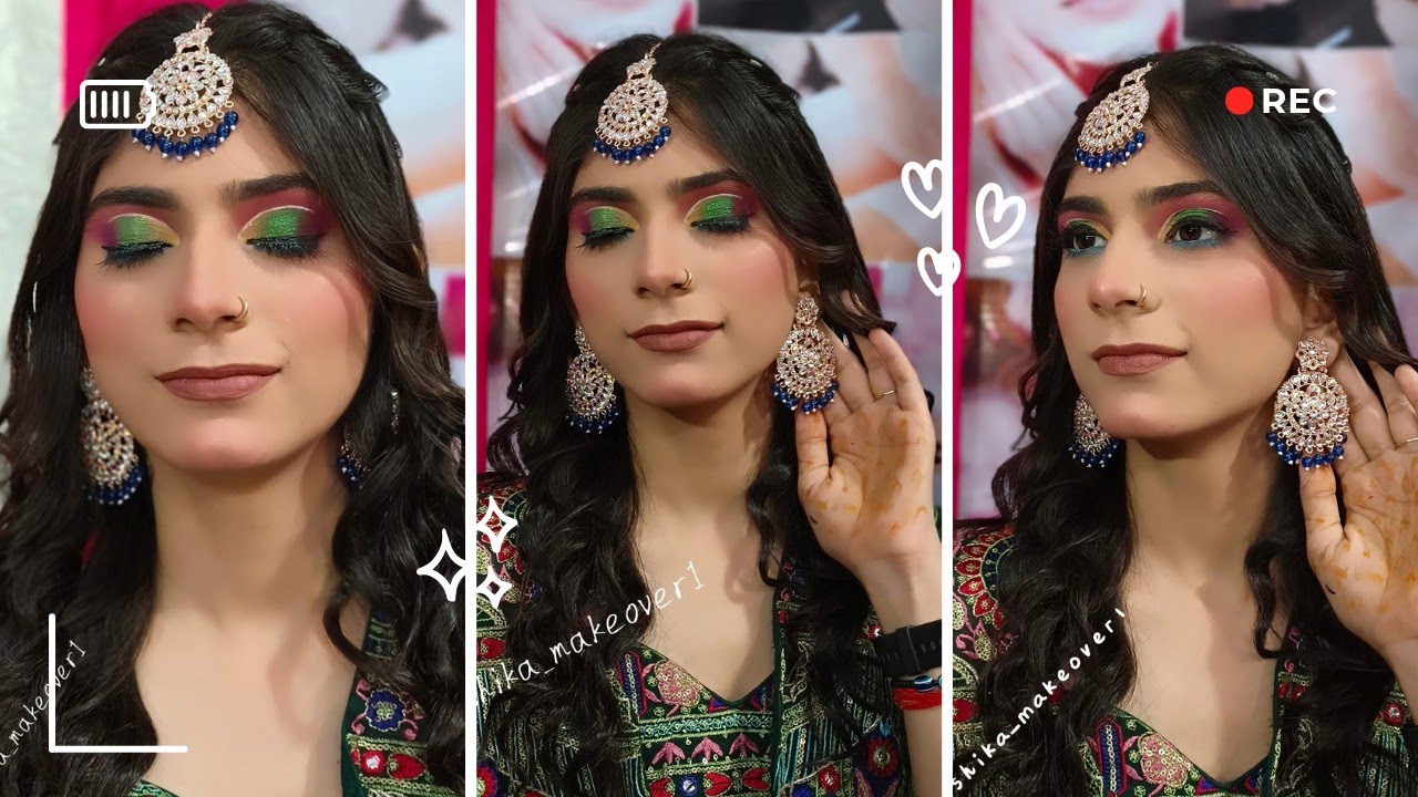 Mehndi makeup tutorial step by step by Anshika makeover... - YouTube