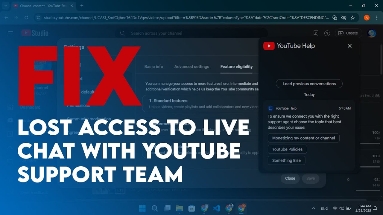 How to Fix Lost Access to Live chat on YouTube | Fix I can't see Live ...