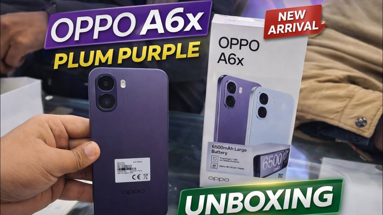 OPPO A6x Plum Purple 💜Color Complete Unboxing & First Look - YouTube