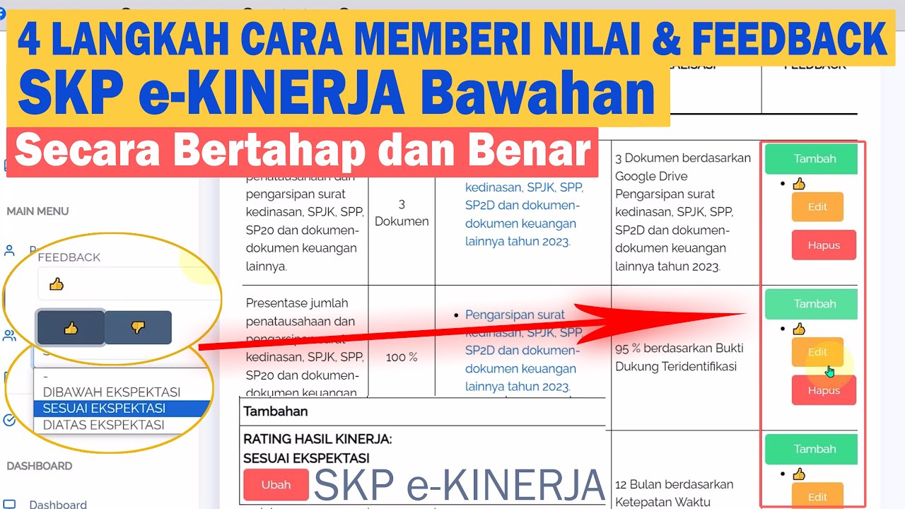 TUTORIAL Cara Memberikan Nilai dan Feedback SKP eKinerja Bawahannya - YouTube