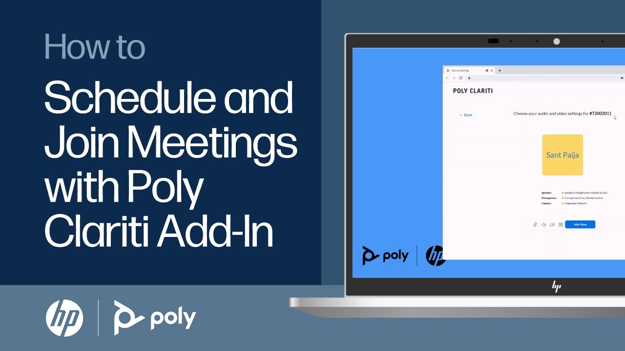 How to Schedule and Join Meetings with Poly Clariti Add-In | HP Support ...