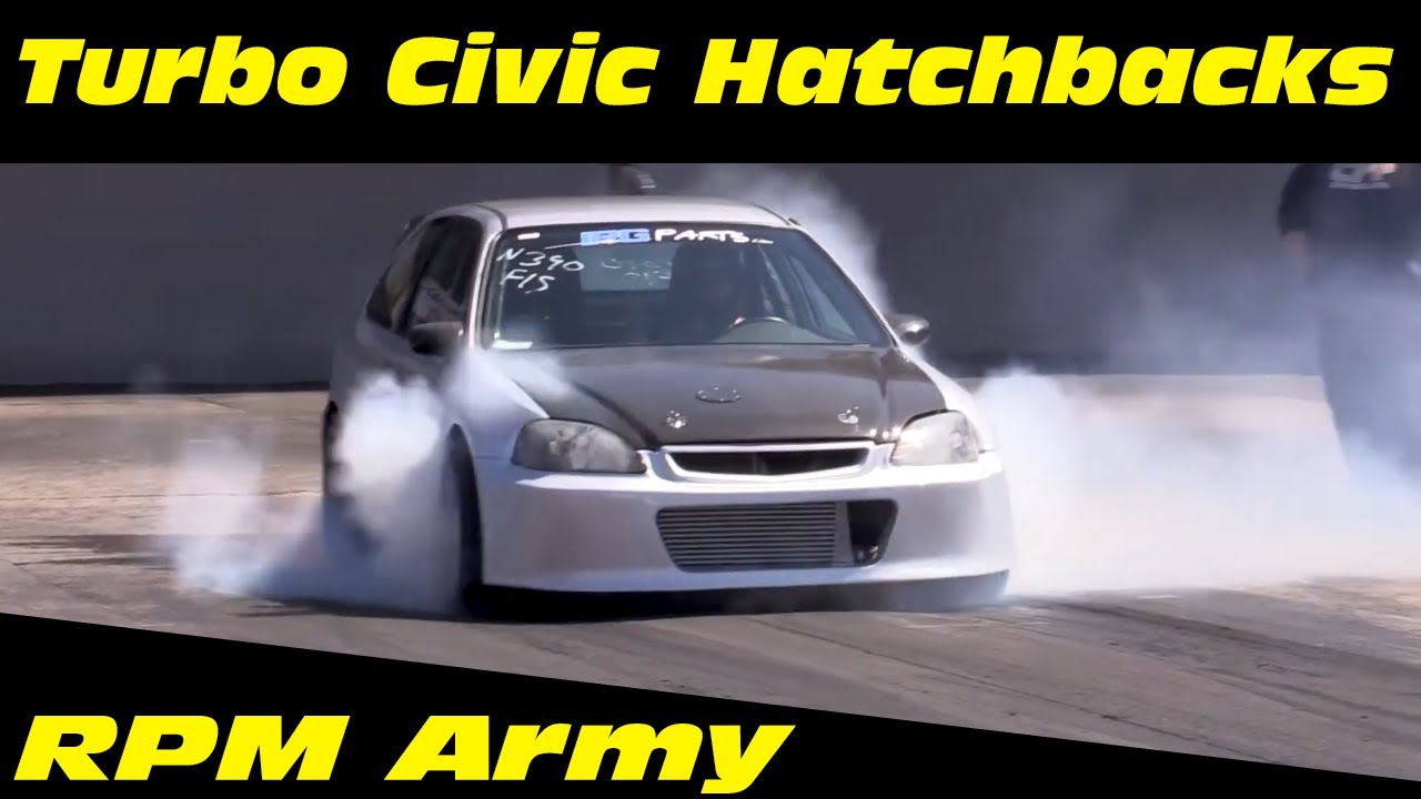 Turbo Honda Civics Drag Racing - YouTube