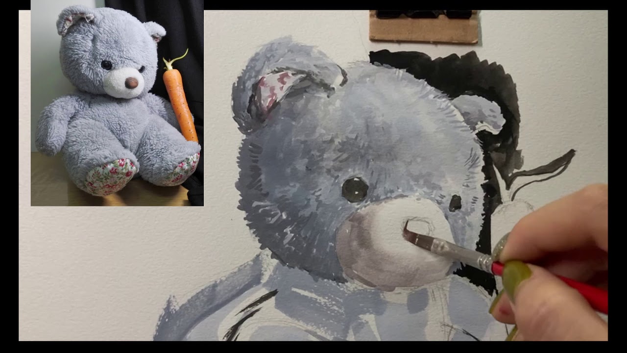 Paint Teddy Bear with Poster Color - YouTube
