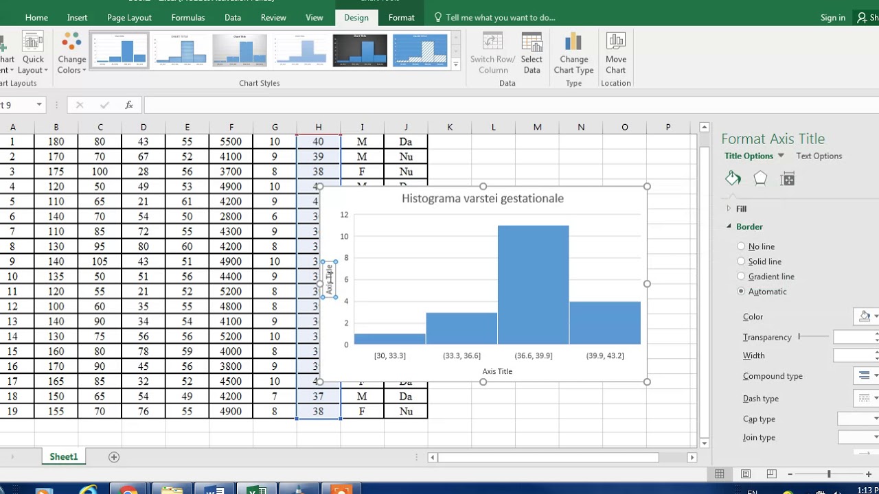 Tutorial realizare Grafic Histograma - YouTube