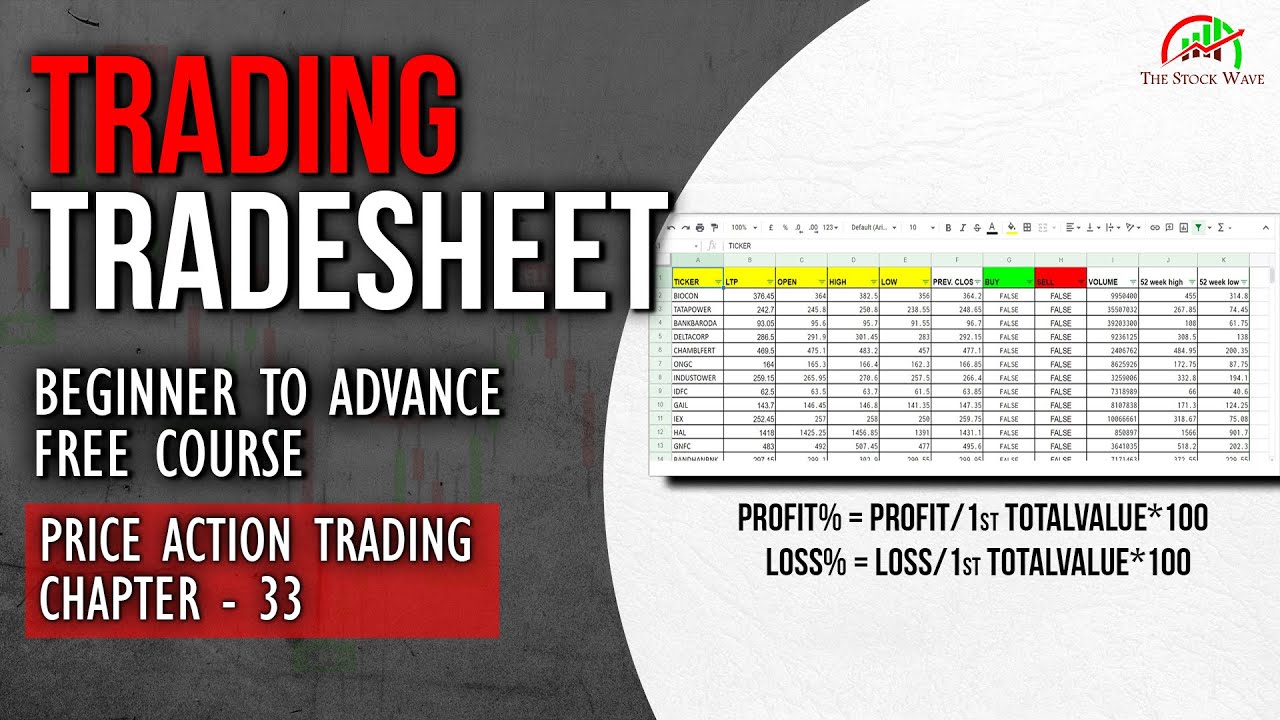 (Final Chapter - 33) How To Maintain A Trade Sheet in Excel | Price ...