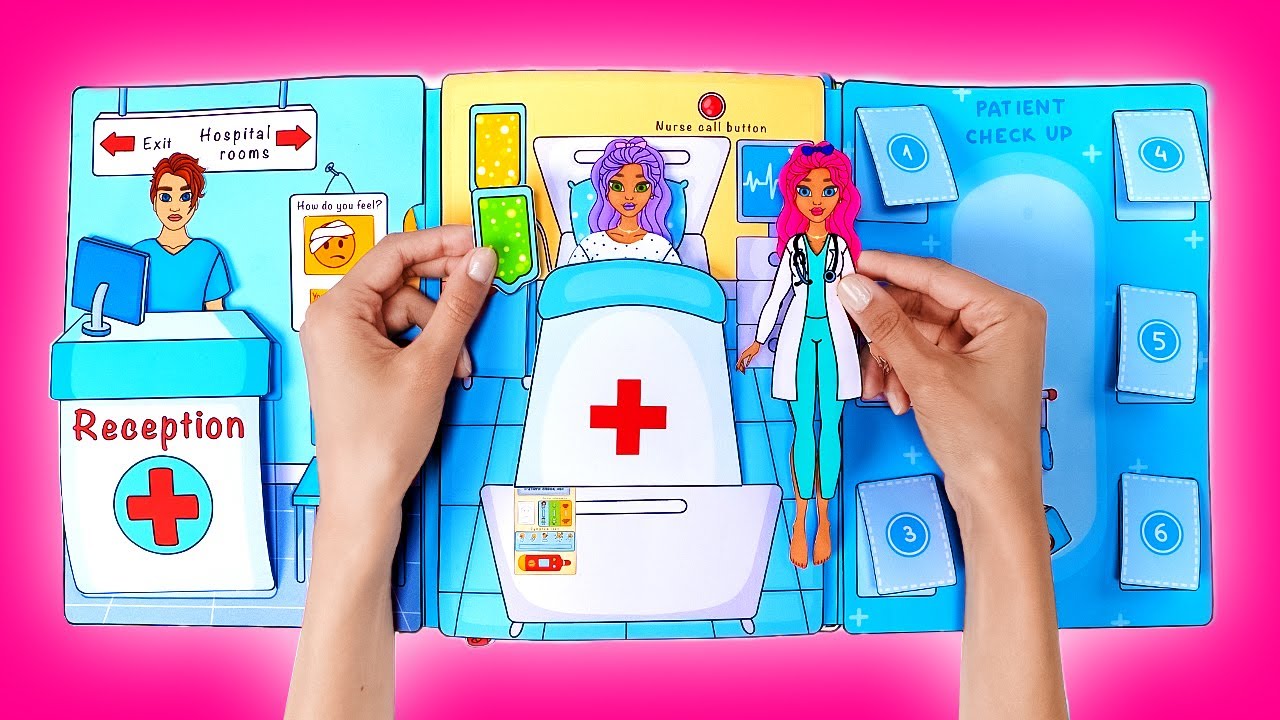 Paper Hospital Routine 🏥Craft & Play Pretend Doctor! - YouTube