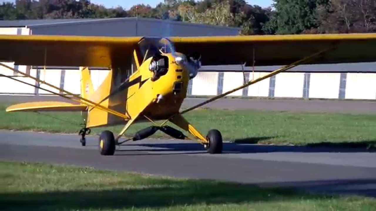 Piper J3 Cub Landing at Chester airport (KSNC) - YouTube