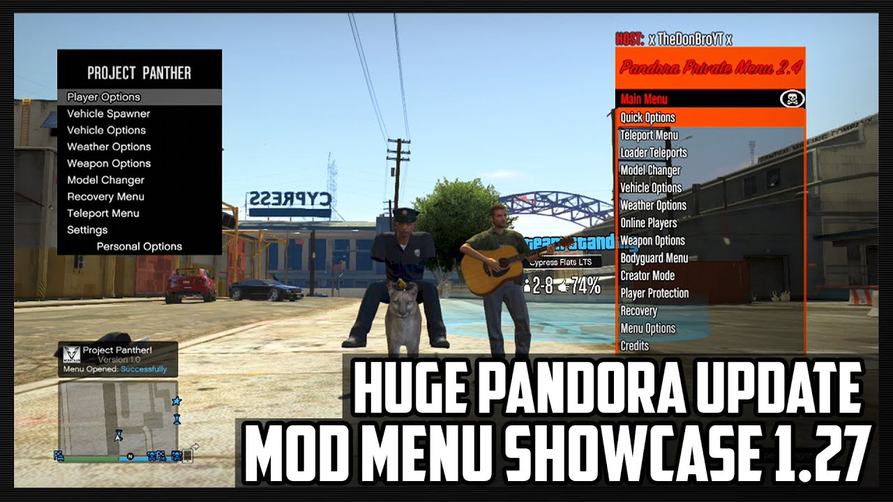 GTA 5 ONLINE - PANDORA V2.4 UPDATE - MOD MENU SHOWCASE [1.27/TU27](GTA ...