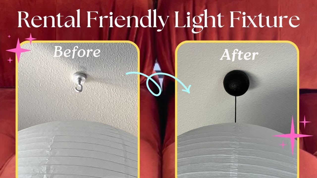 No Hard Wiring! No screws! DIY Pendant Light (renter friendly) - YouTube