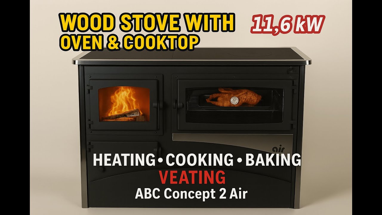 ABC Concept 2 Air (11.6 kW) – Wood Stove with Oven & Hotplate | Heat ...