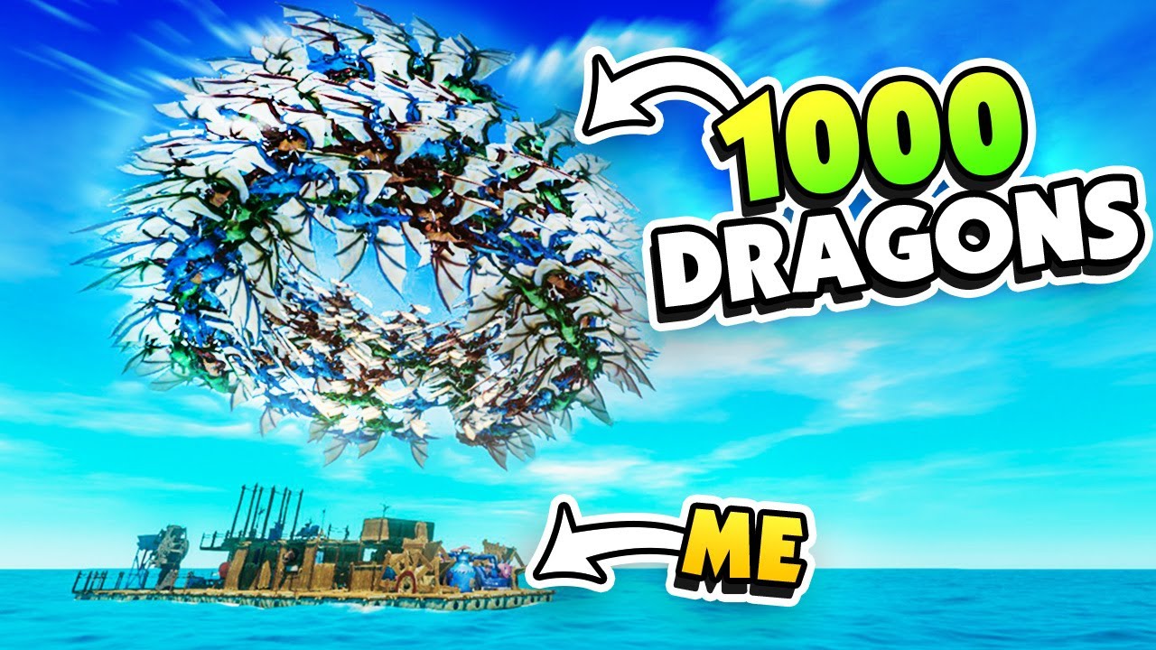 Feeding 1000 DRAGONS on My Raft - Raft Mods - YouTube