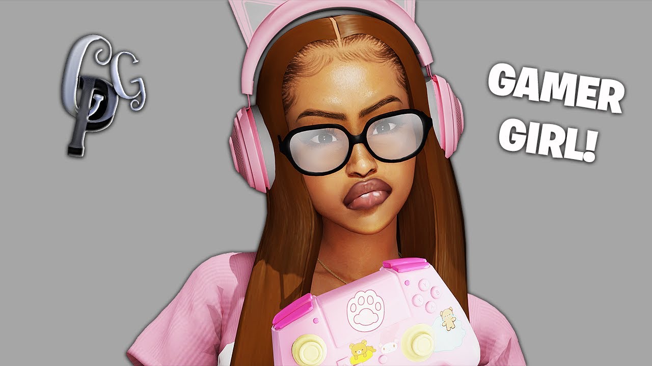 HURRY SIMS 4 GAMER GIRL + CC Folder & Sims Download | Sims 4 Create a ...