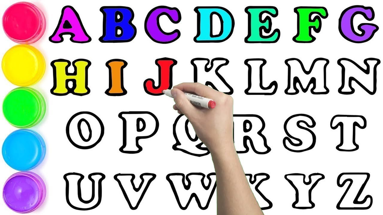 Alphabet & Numbers Coloring Page with Phonics Song | ABCD & 1234 ...