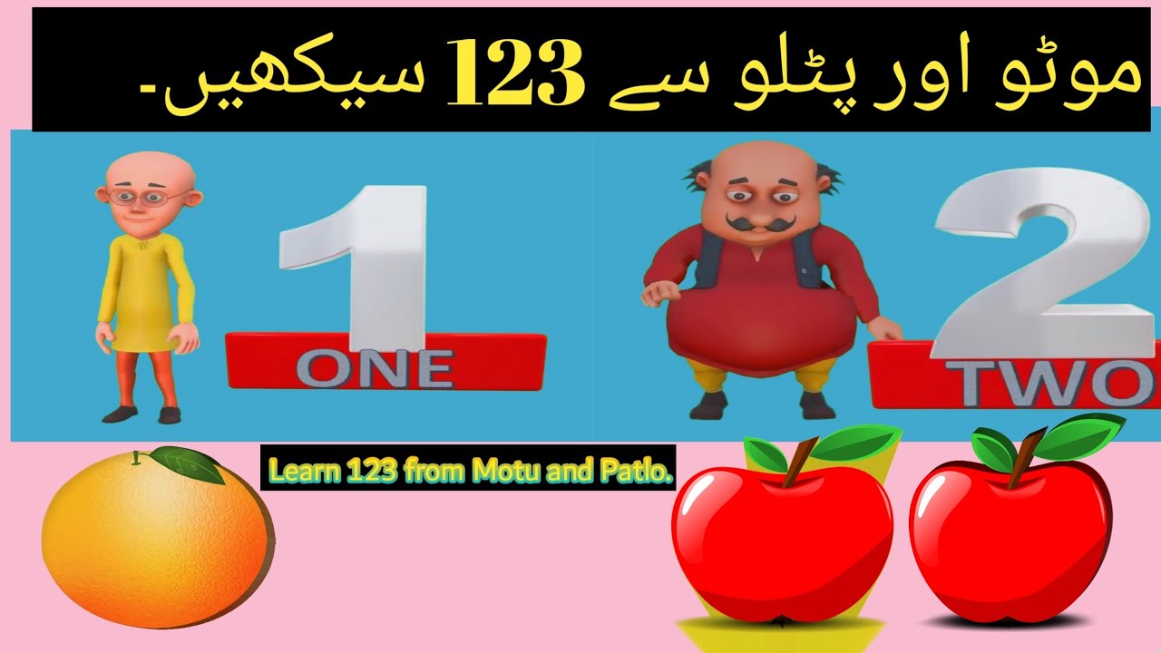 Learning numbers song from 1 to 10 with Motu and Patlu|123 learning for kids,123 counting for ...