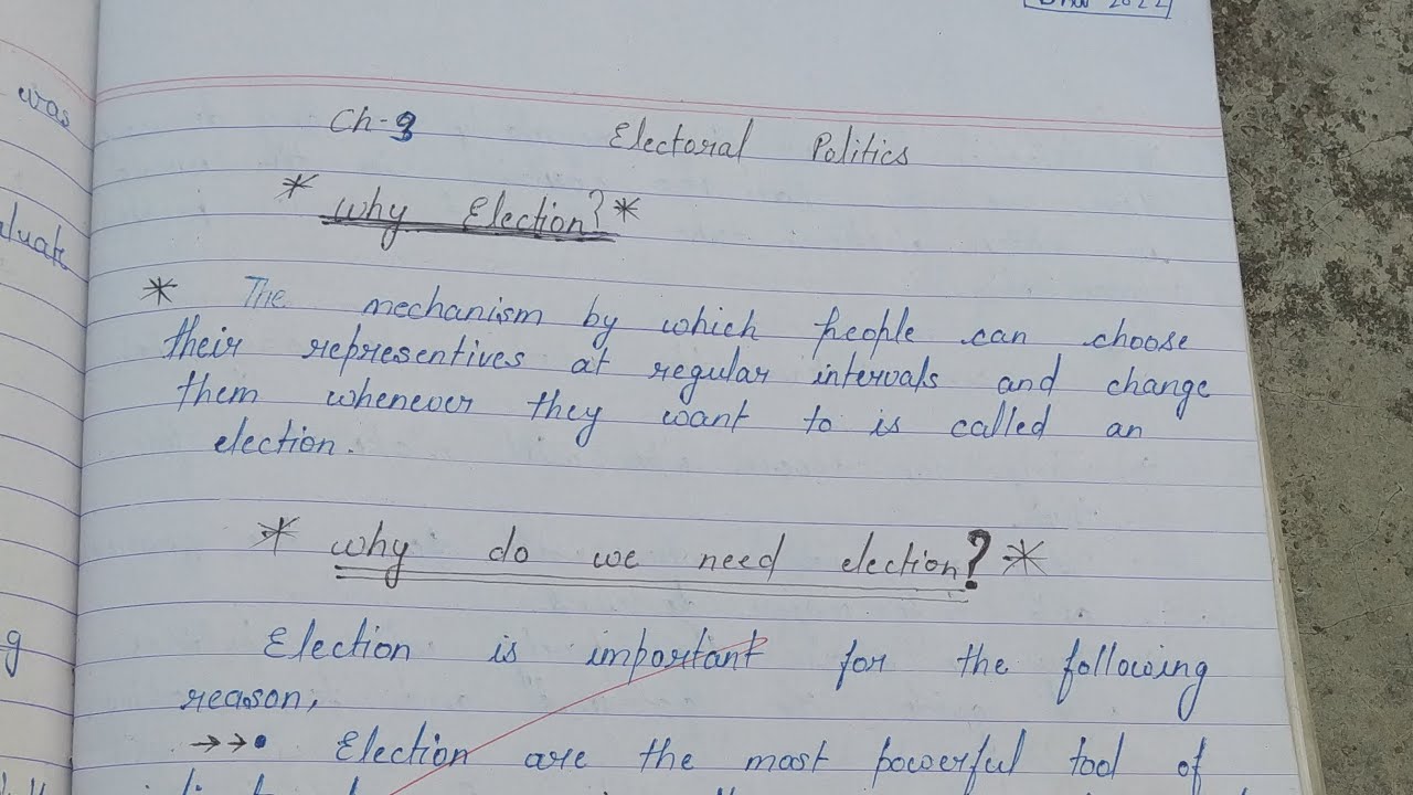CLASS 9 CIVICS CH 3 ELECTORAL POLITICS NOTES || CH 3 CIVICS CLASS 9 ...