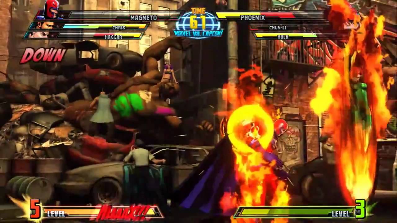Marvel vs Capcom 3 'Haggar,Chris,Magneto vs HULK,Phoenix,Chun-Li' TRUE ...