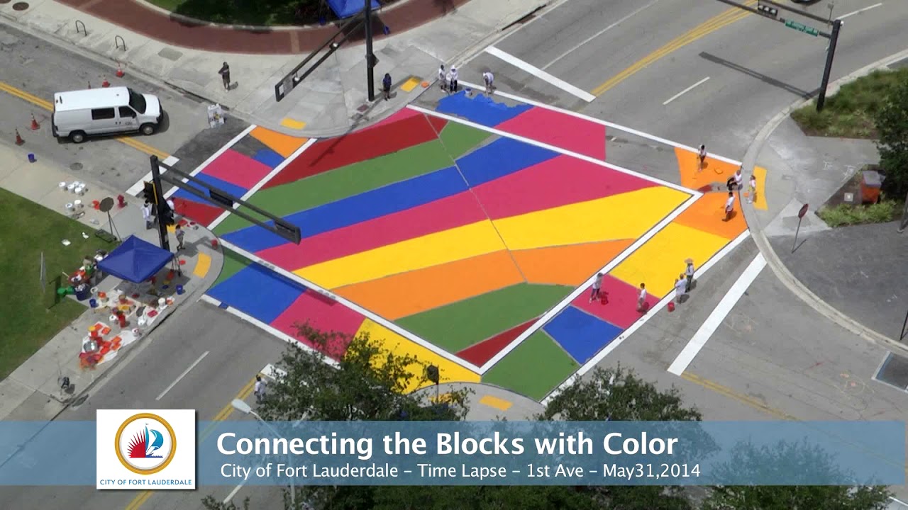 Painted Intersection E. Las Olas Boulevard & S.E. 1st Avenue - YouTube