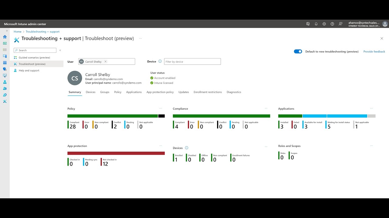 New Intune Troubleshooting UI - YouTube