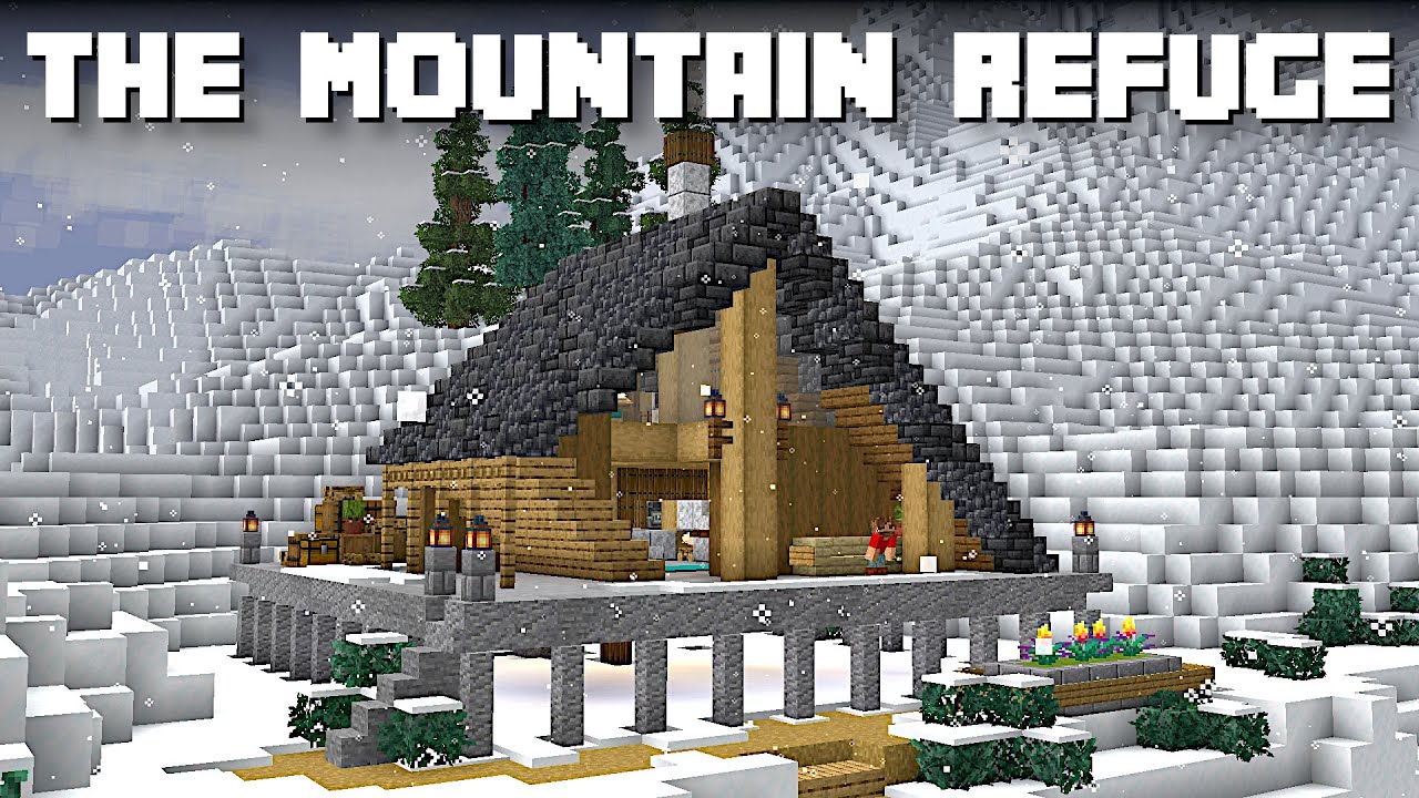 The Mountain Refuge | A Minecraft Timelapse | Easy Starter Base - YouTube
