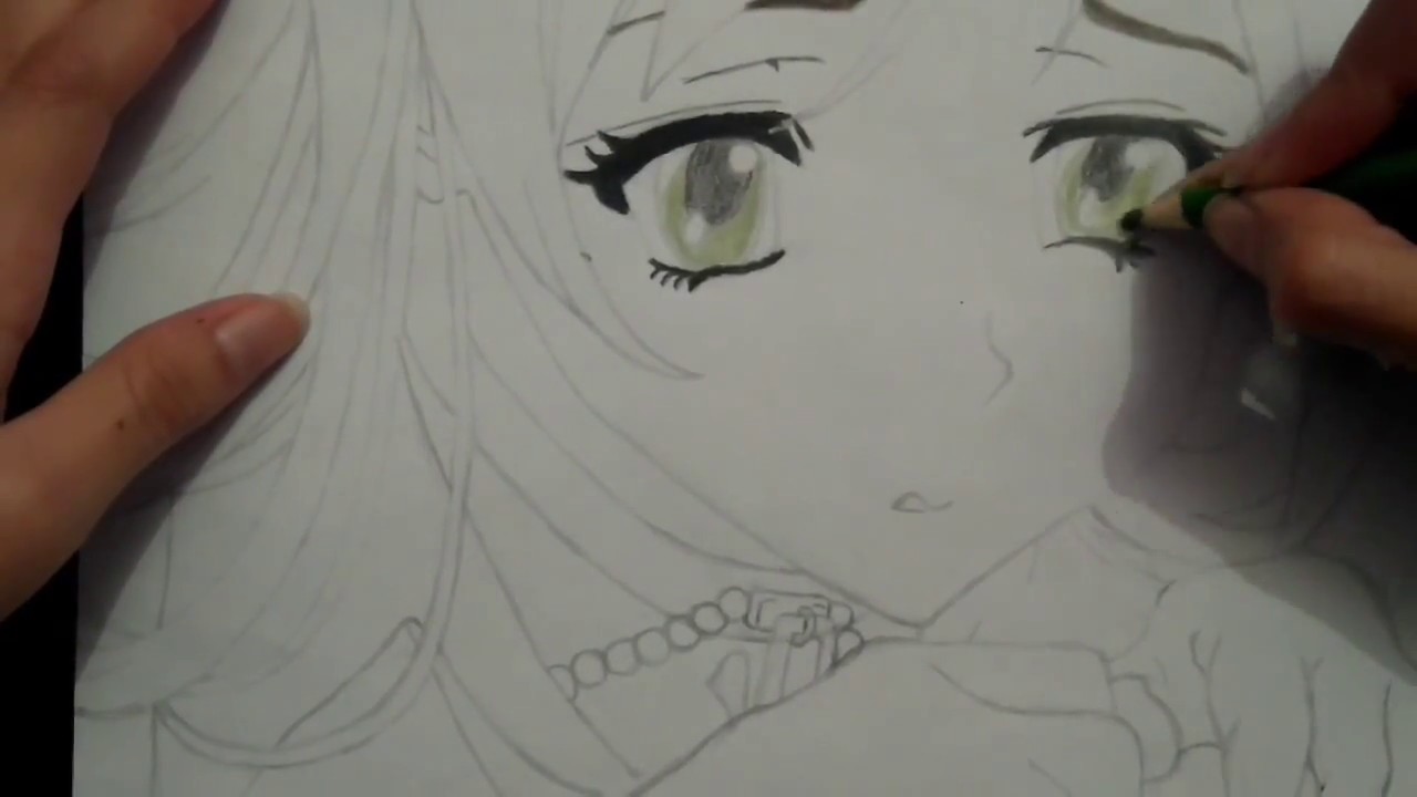 Speed drawing Moka Akashiya "Rosario vampire" - YouTube
