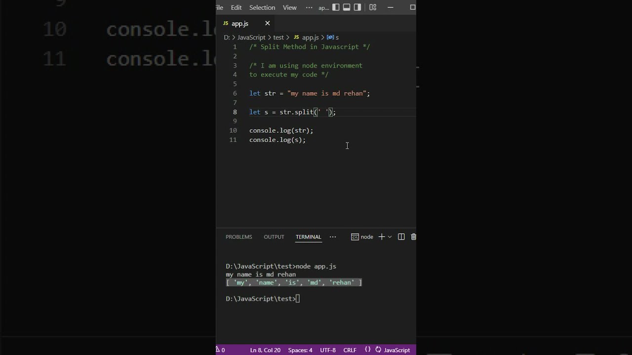 Split Method In Javascript javascript YouTube Split Method In Javascript javascript YouTube