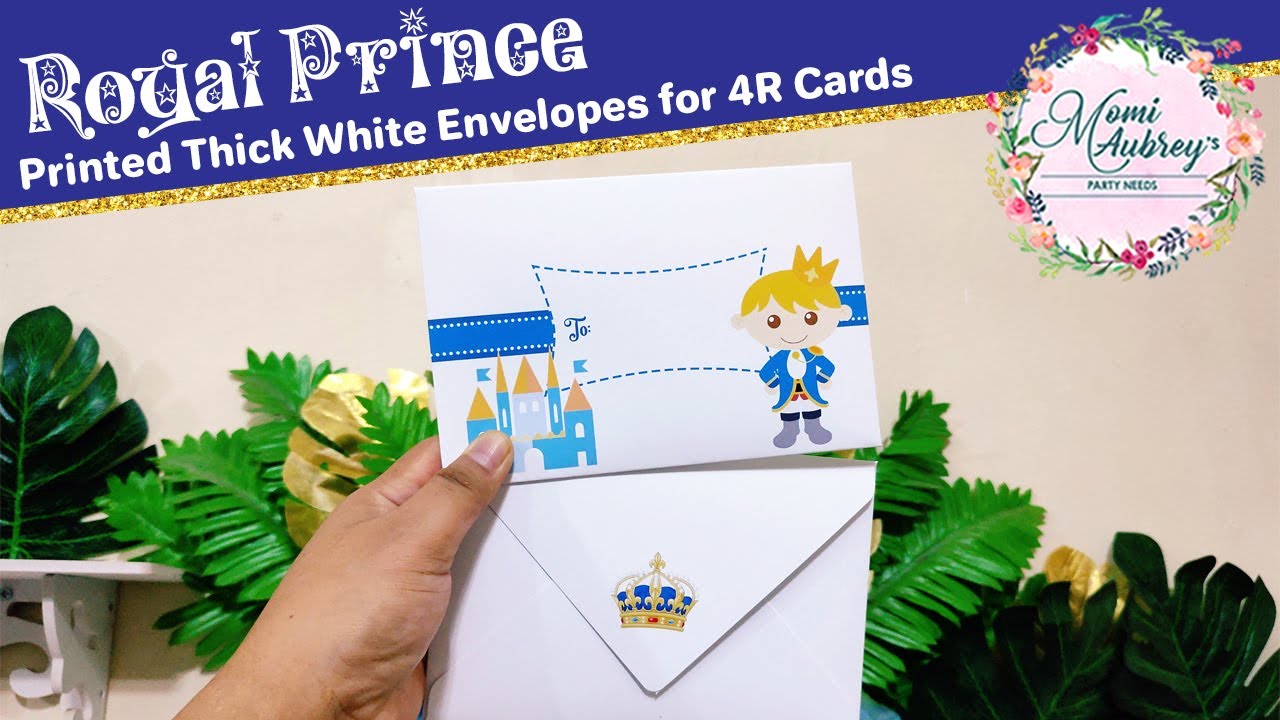 Royal Prince Theme Printed Thick White Envelopes for 4R Invitation ...
