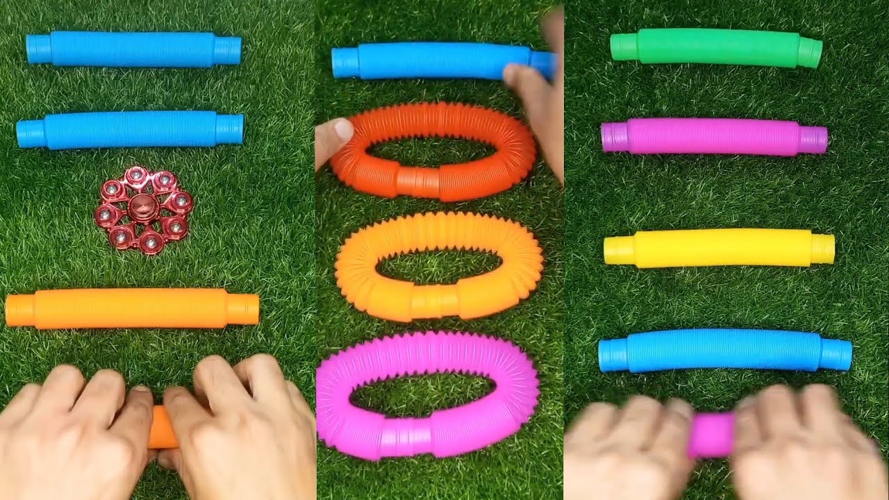 Pop tubes ASMR | Learn color's With pop tubes 💛💚💙💜 | Colourful Pop ...