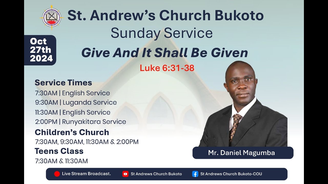 #Sunday_27th_October_2024 || #09:30am_Luganda_Service || St. Andrew's ...