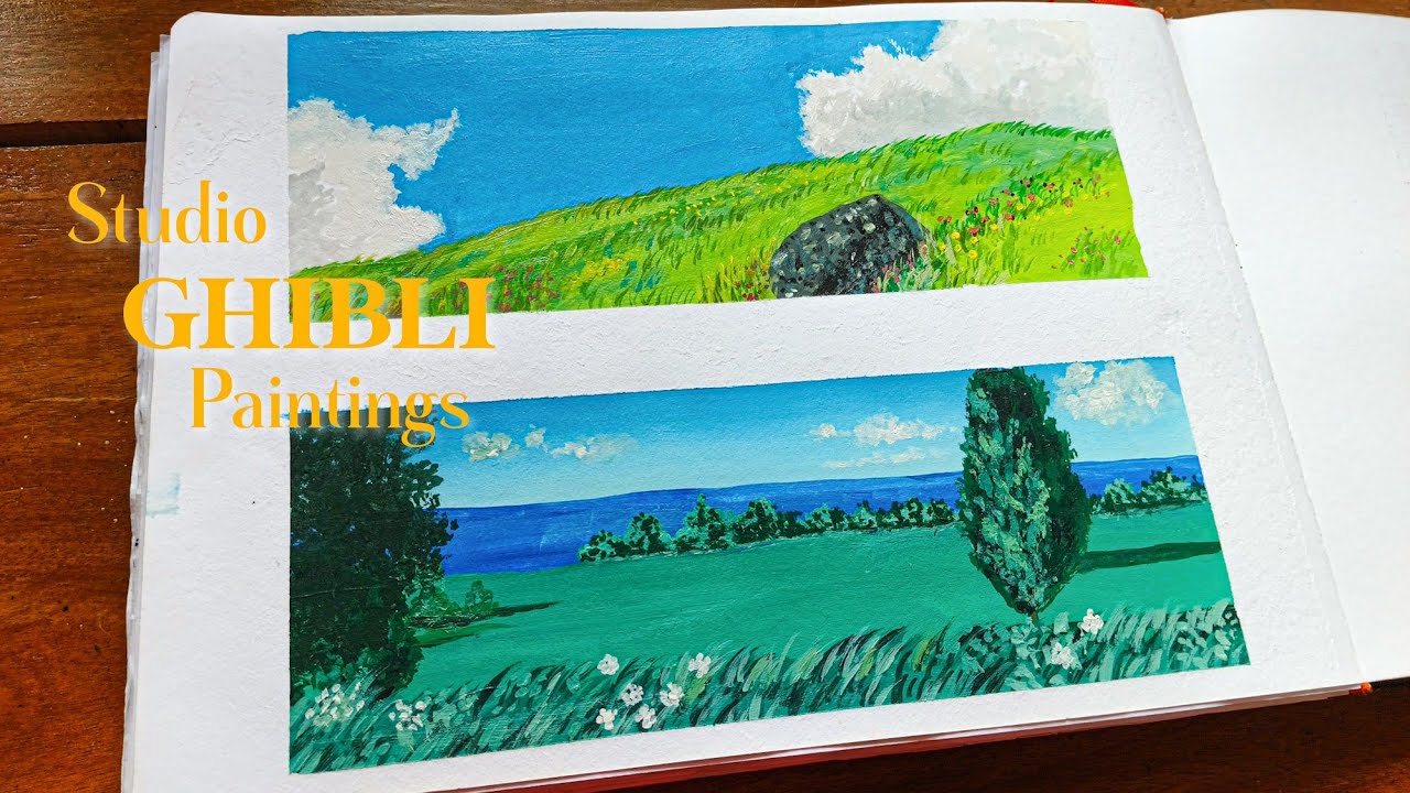 Painting STUDIO GHIBLI☘️ scenes with ACRYLICS / Ghibli painting / Howl ...