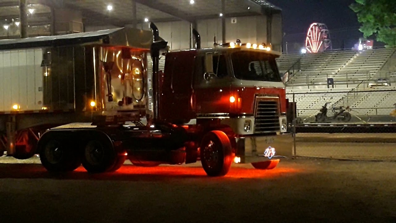Custom Restored International Cabover with Red LEDGlow Underbody ...