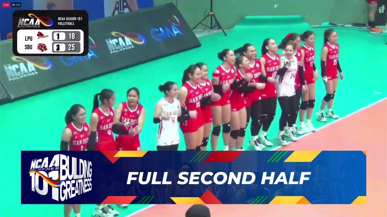 FULL SECOND HALF - LPU Lady Pirates vs San Beda Lady Red Spikers | NCAA ...