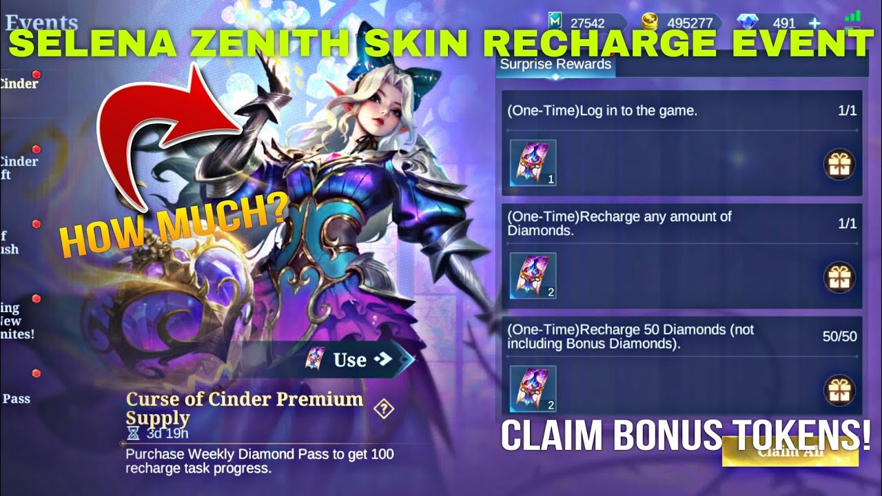SELENA CURSE OF CINDER RECHARGE EVENT 2025! SELENA ZENITH SKIN EVENT ...