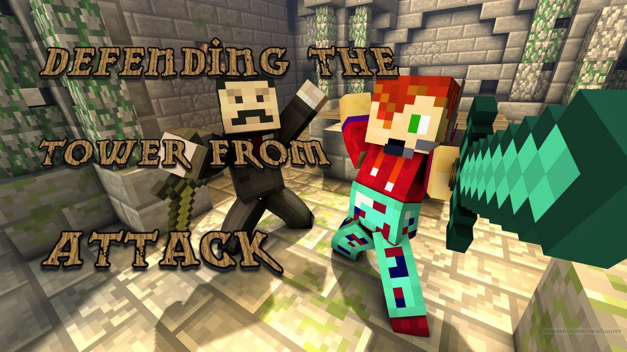 Defending the tower from attack | Minecraft : Cubecraft : Tower Defense ...