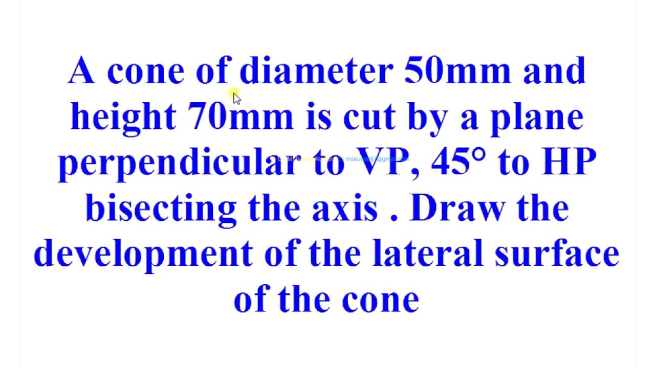 14.27 Development of Surfaces - Cone - YouTube