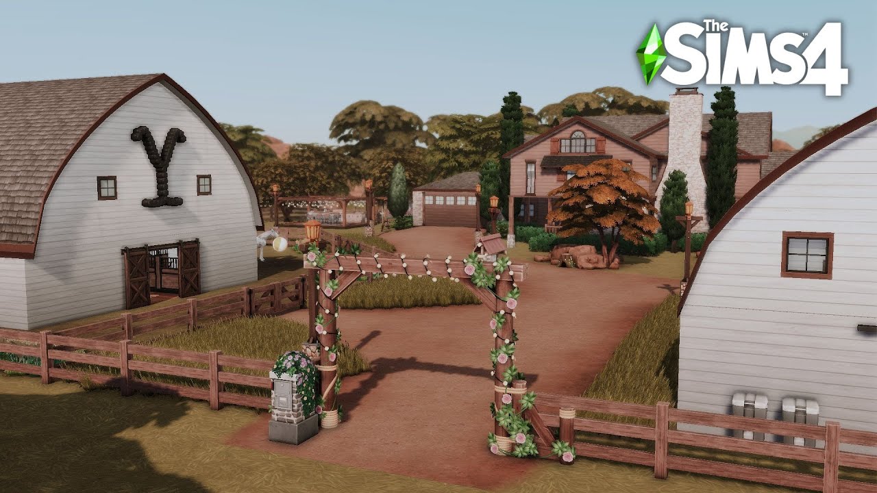 🏡Yellowstone Dutton Inspired Ranch, Sims 4 Speed Build! - YouTube